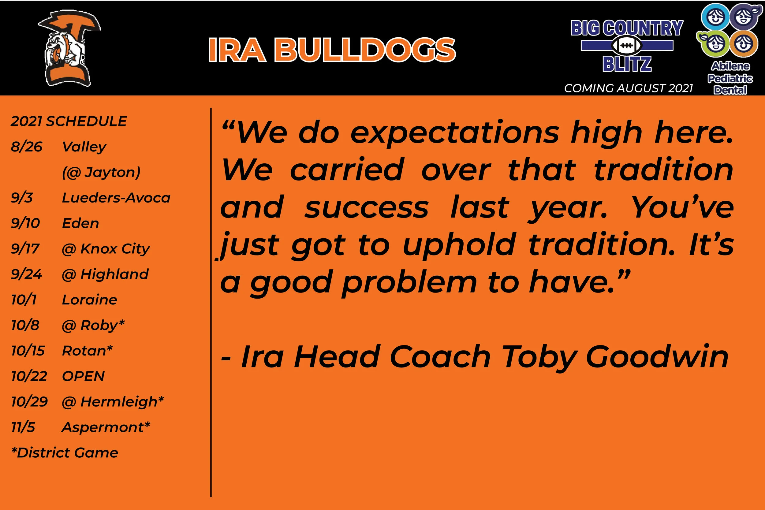Ira Bulldogs — Big Country Blitz