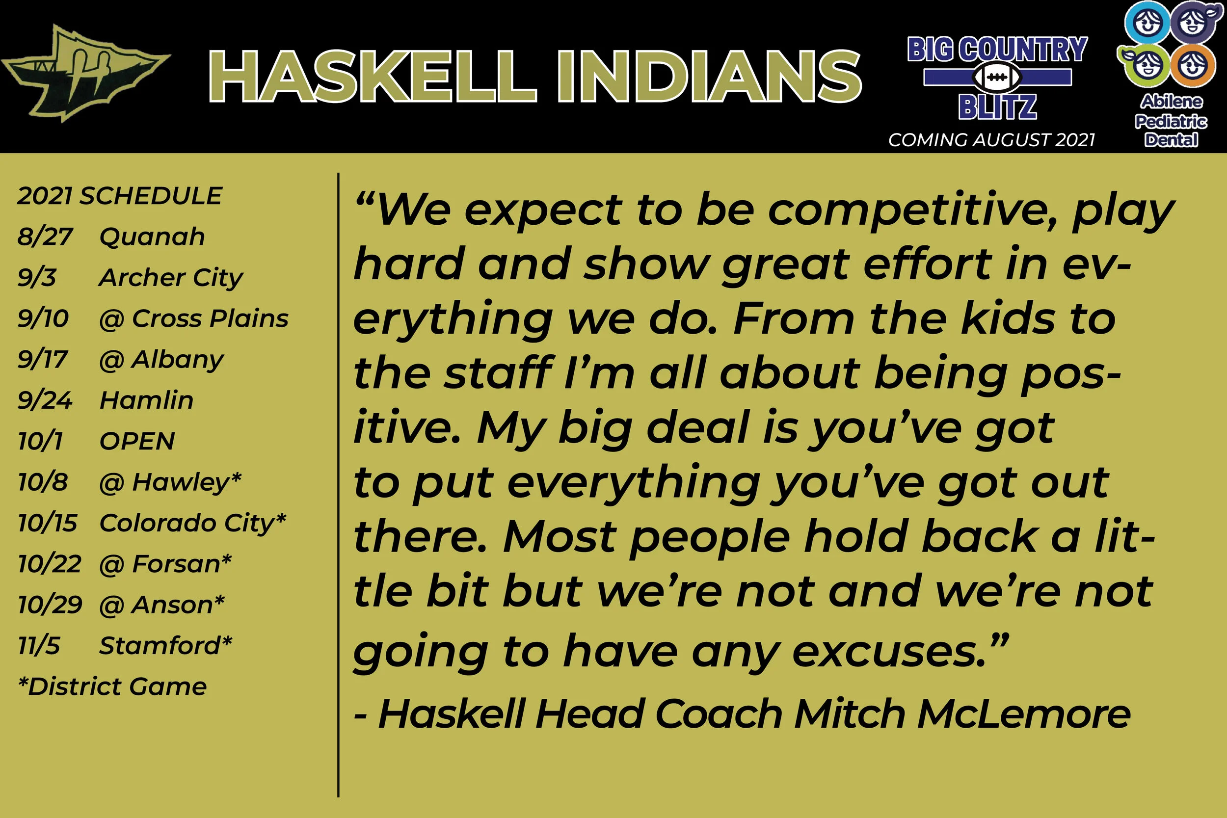 Haskell Indians — Big Country Blitz