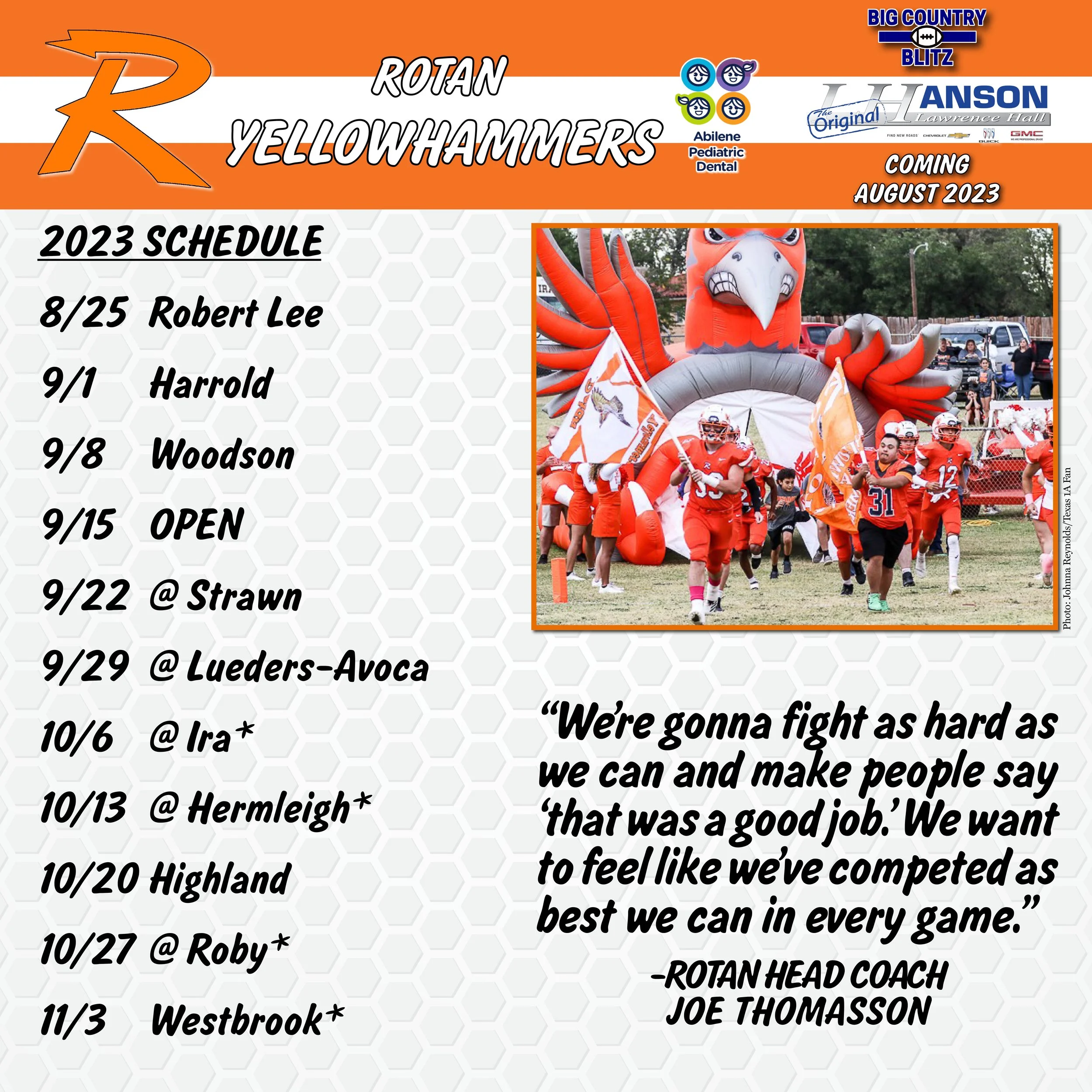 Rotan Yellowhammers — Big Country Blitz