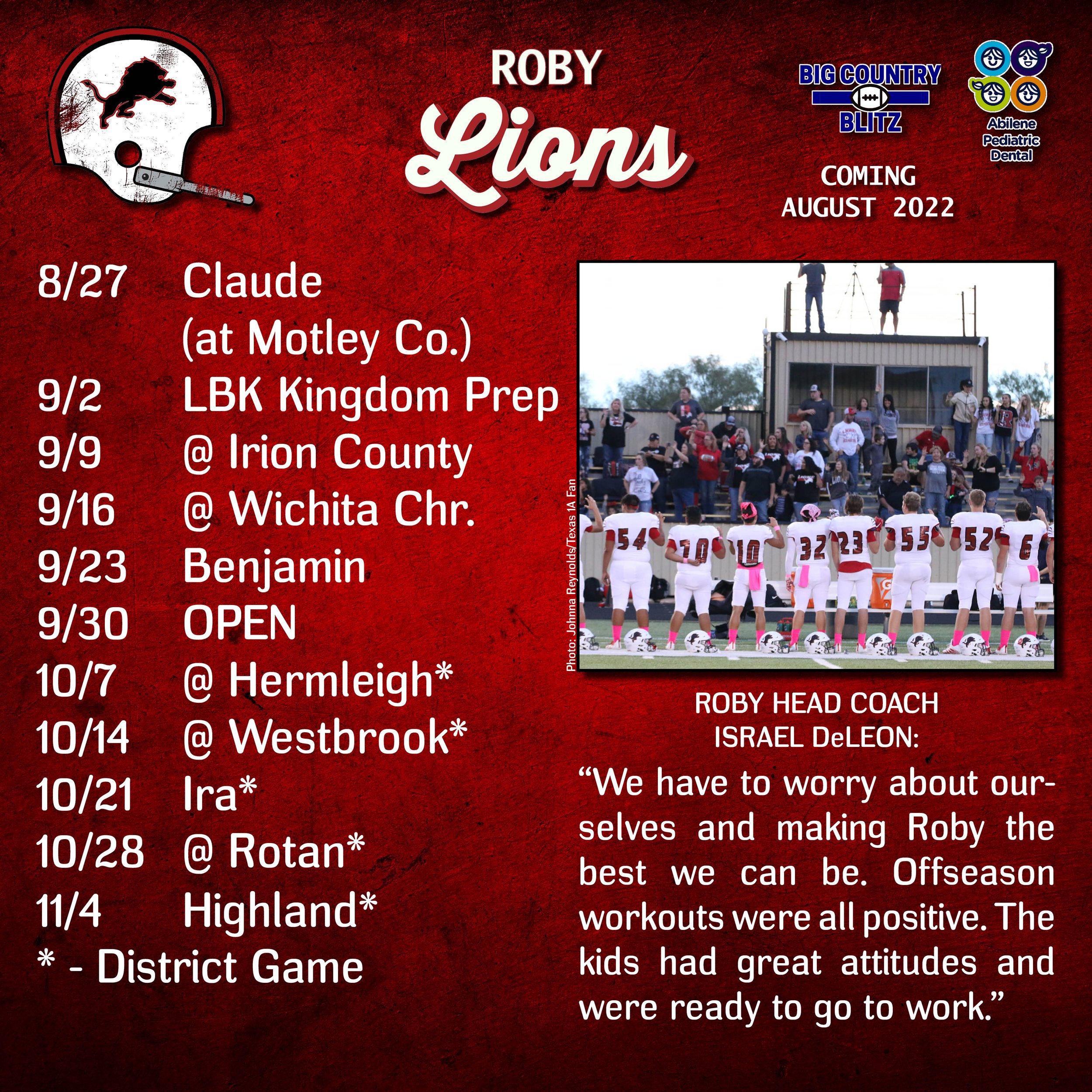 Roby Lions — Big Country Blitz