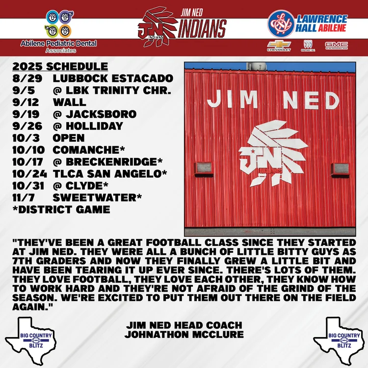 2025 Jim Ned Indians — Big Country Blitz