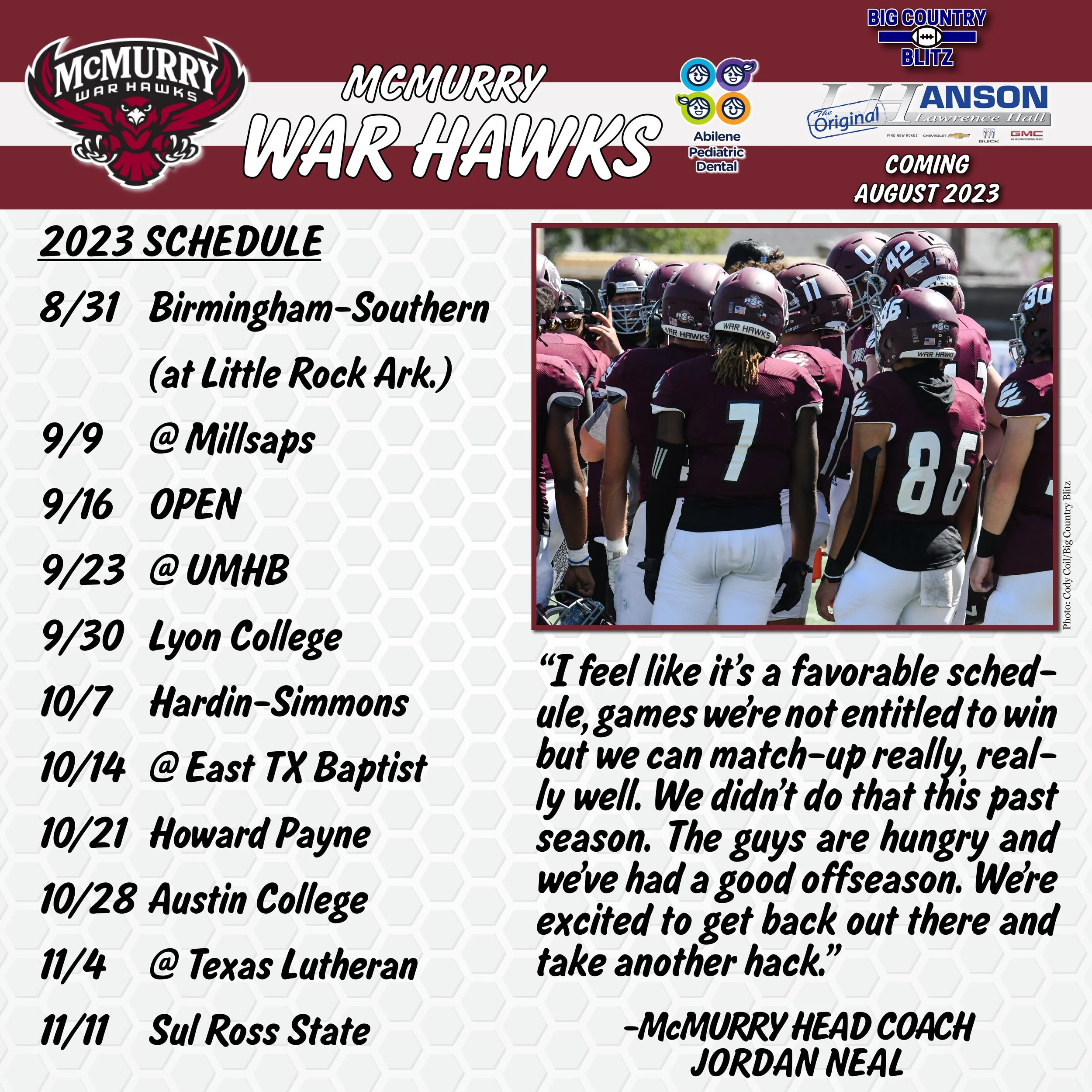 McMurry War Hawks — Big Country Blitz