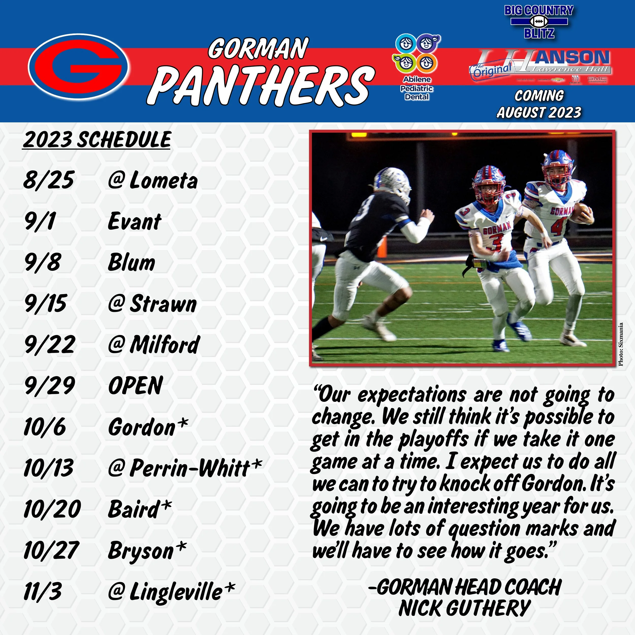 Gorman Panthers — Big Country Blitz