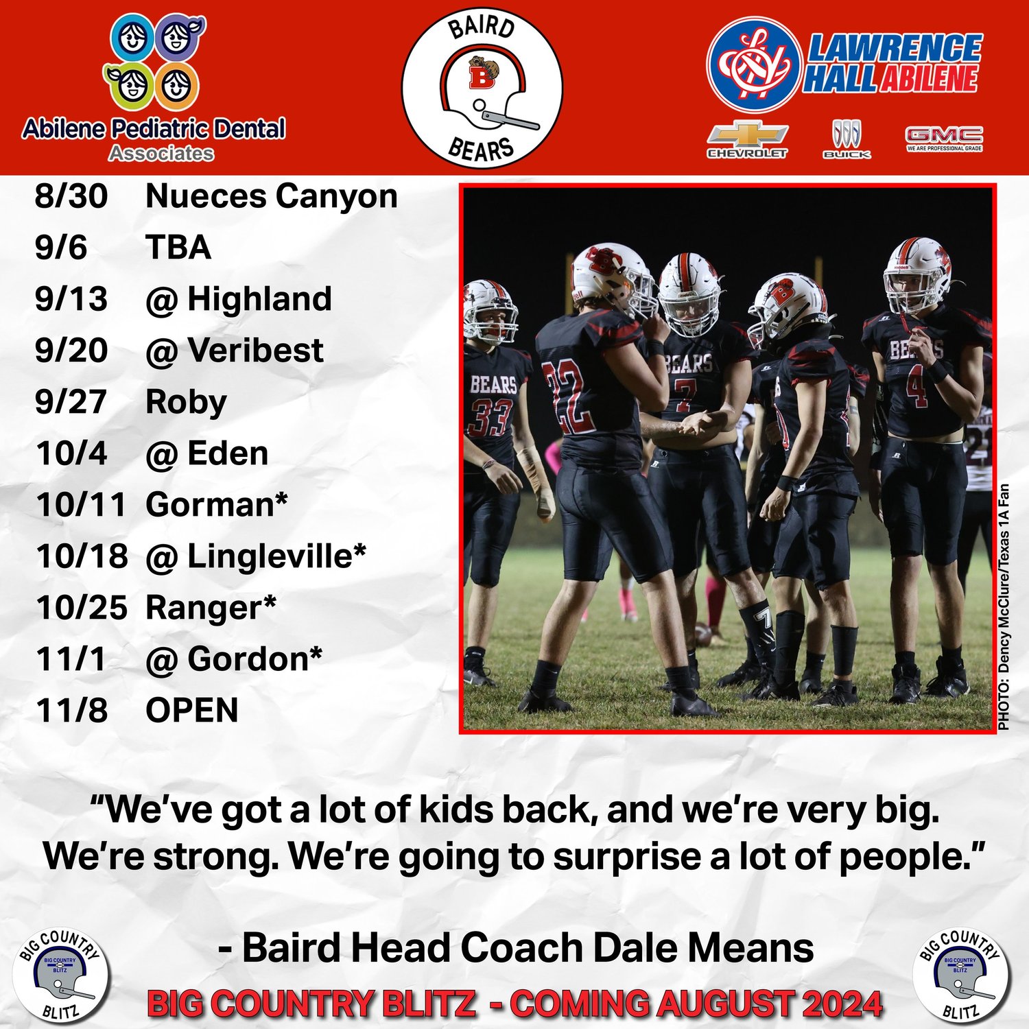 Baird Bears — Big Country Blitz