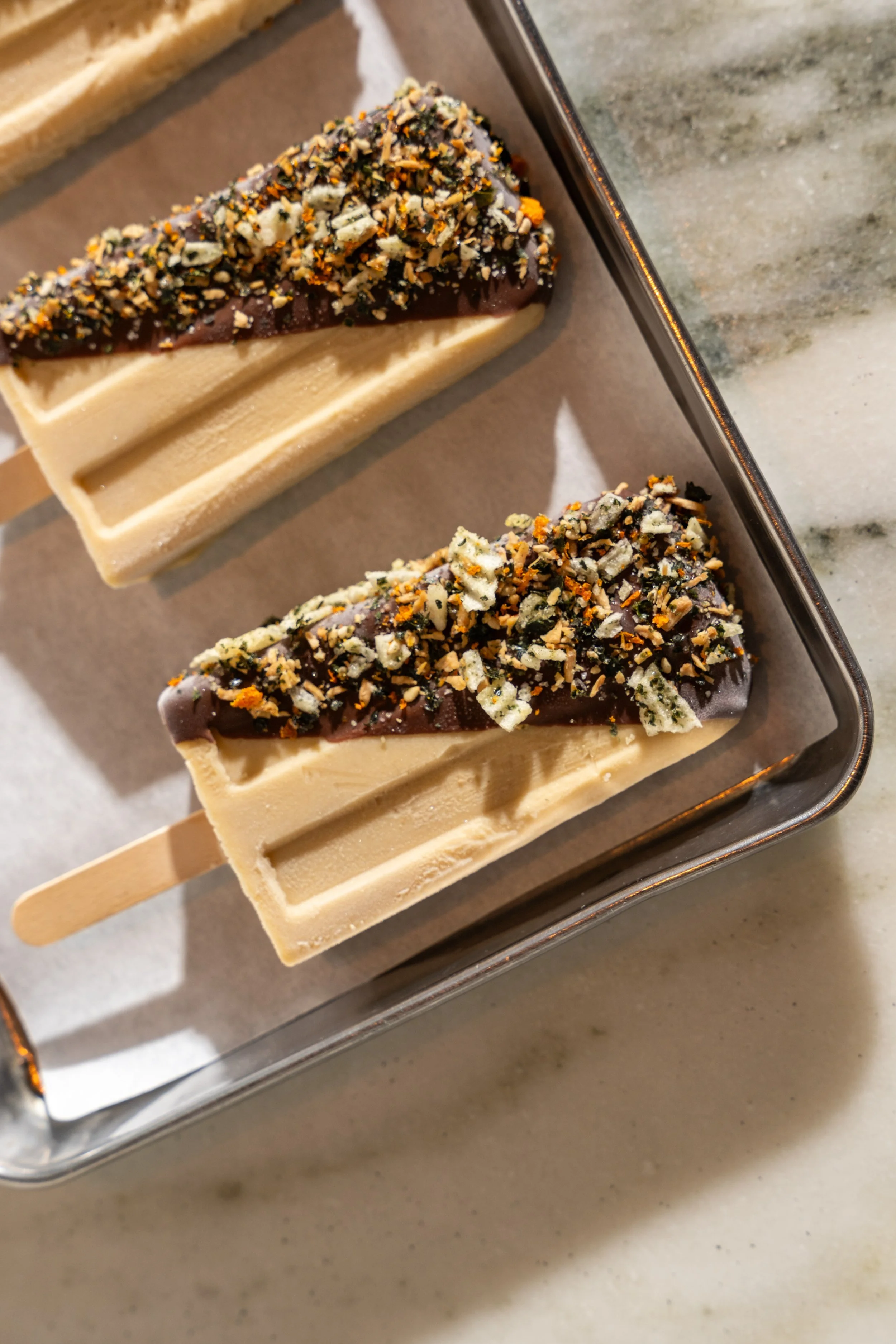 StarChefs - TCHO White Chocolate-Miso Popsicles | Pastry Chef Amanda ...