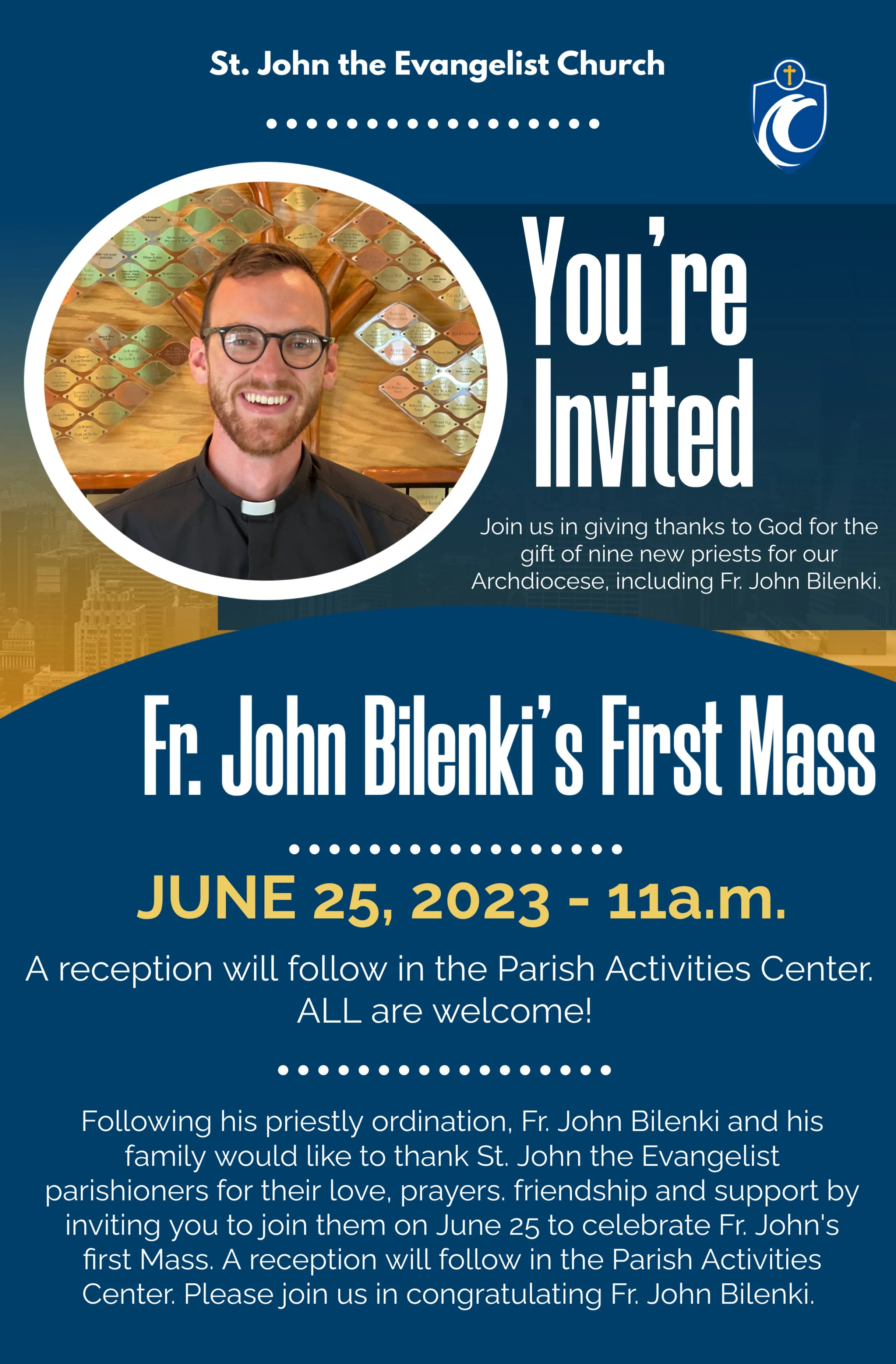 Fr. John Bilenki’s First Mass & Parish Reception — St. John the Evangelist