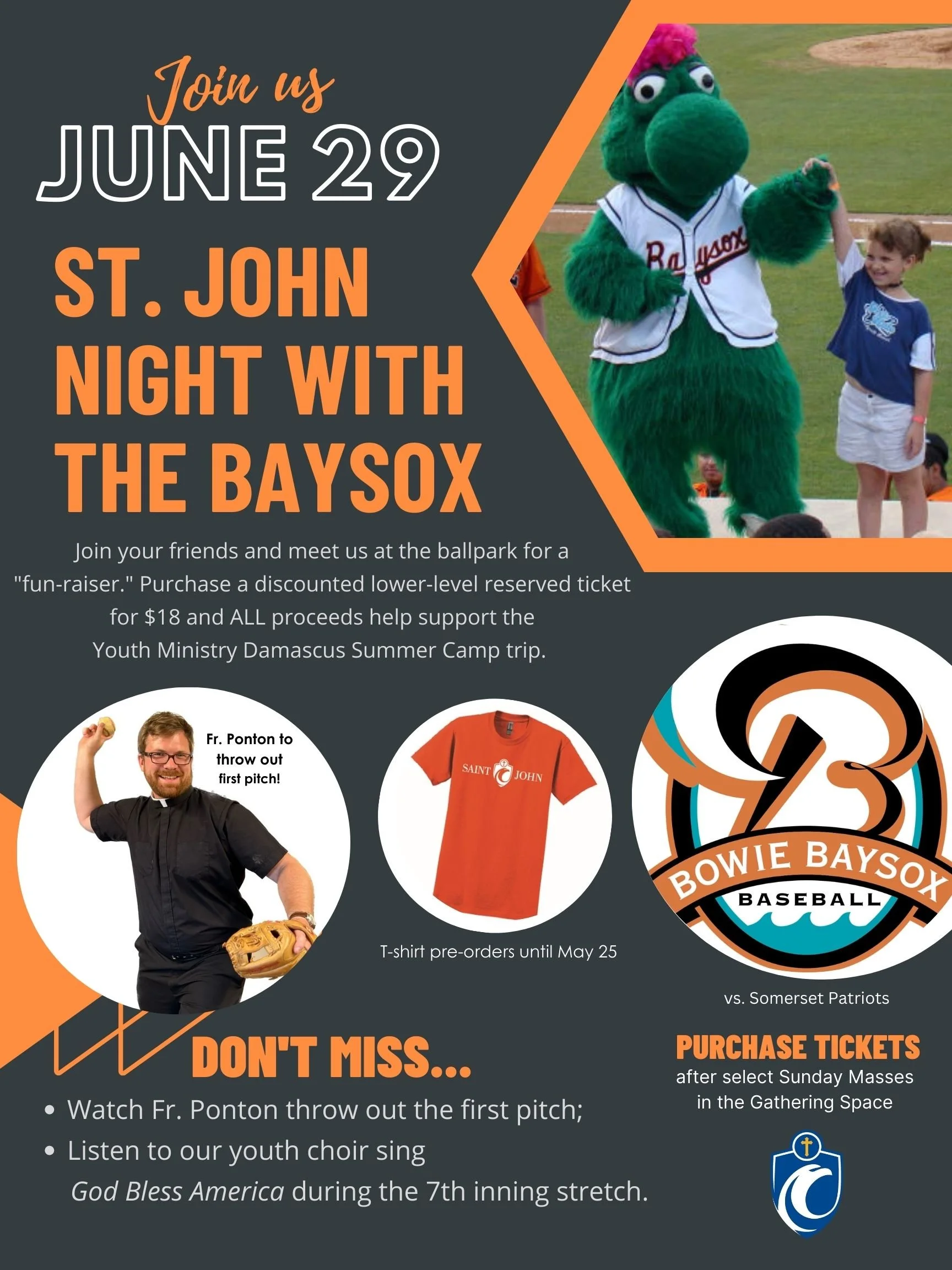 St. John Night with the Baysox — St. John the Evangelist