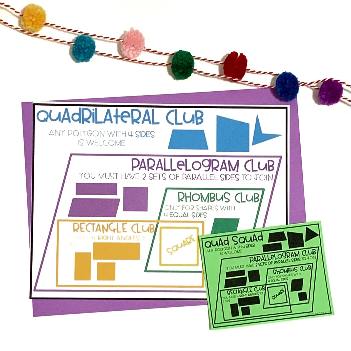 Quadrilaterals Anchor Chart Image Only Math