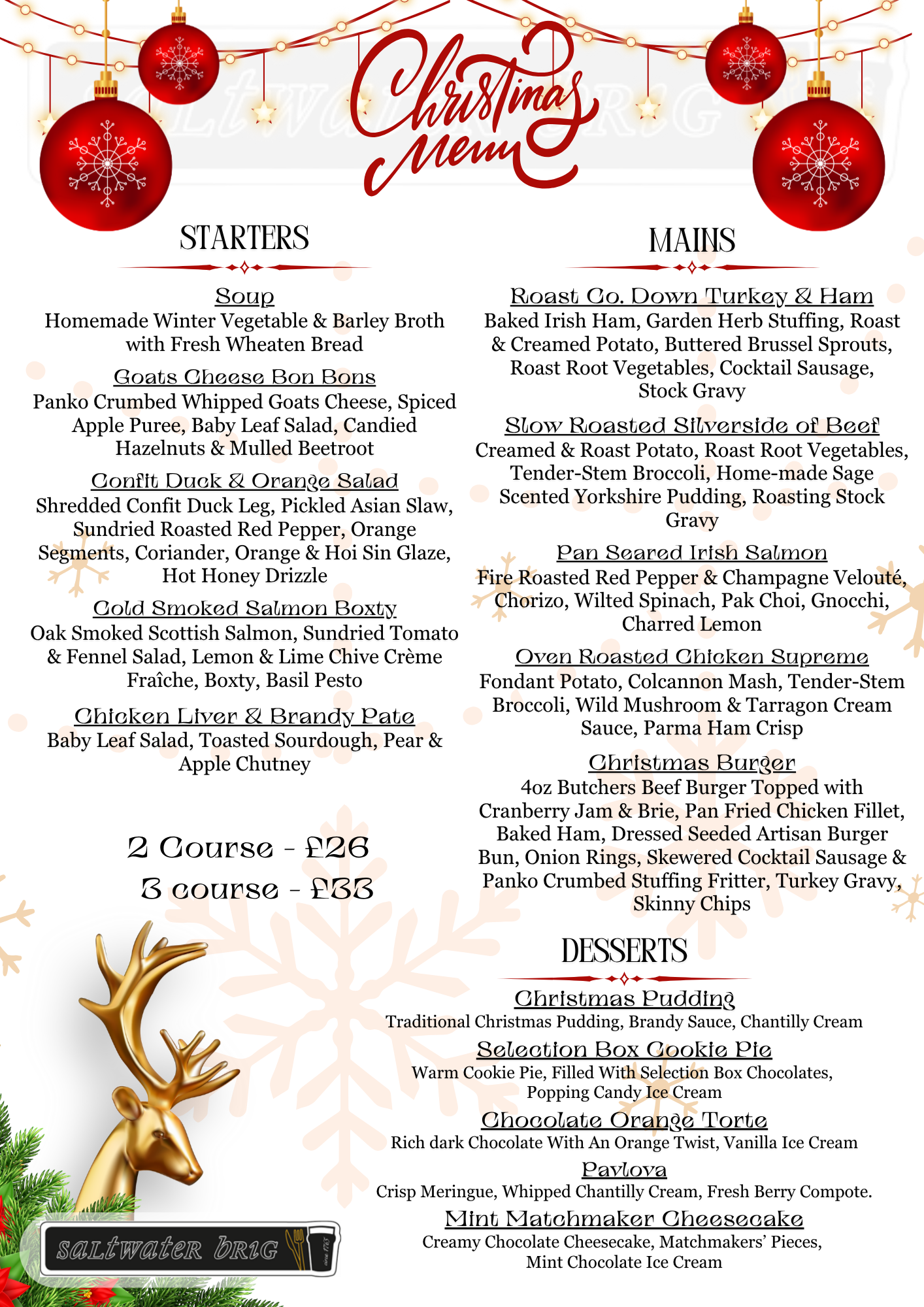 Saltwater Brig — Menu