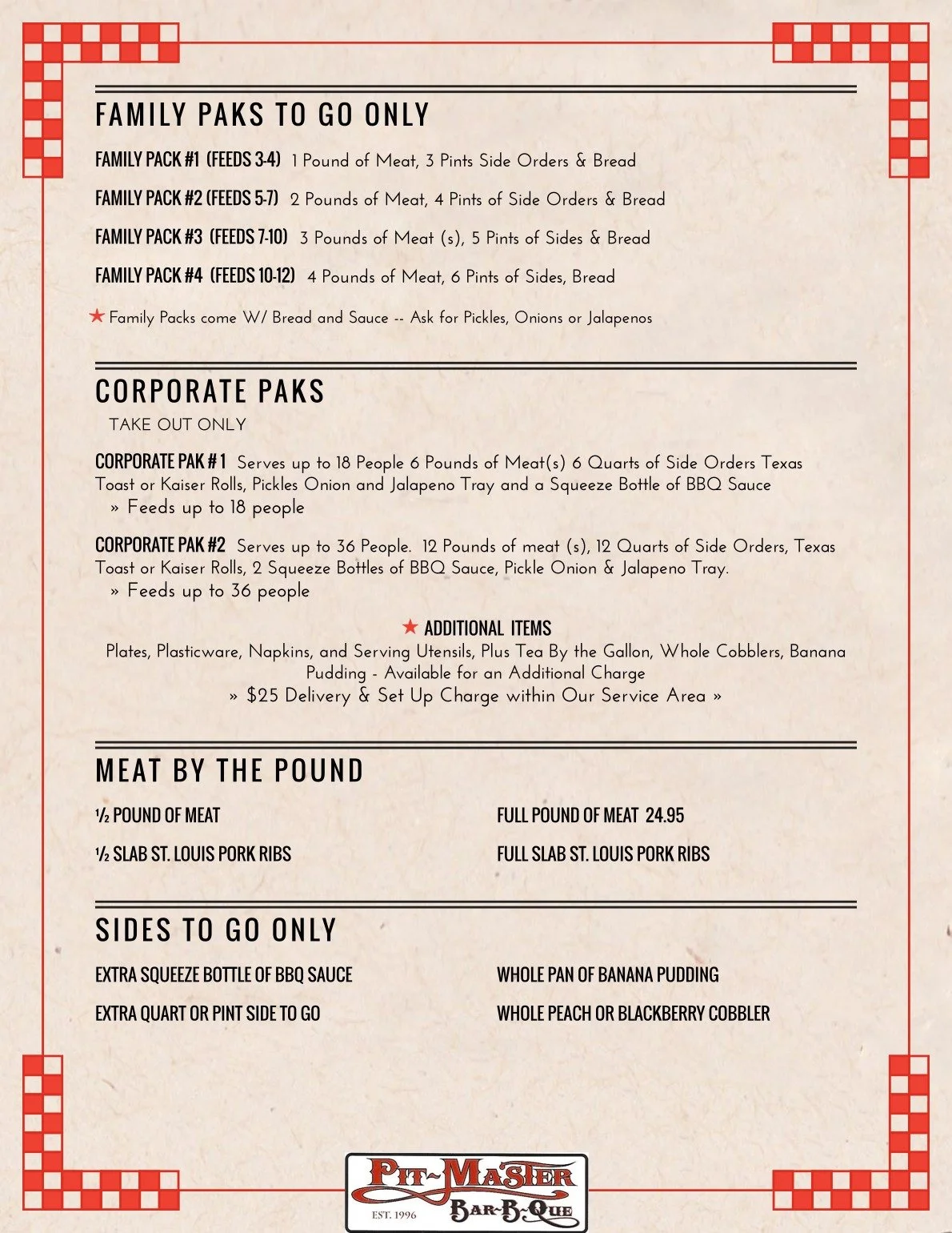 Menu — Pit Master BBQ