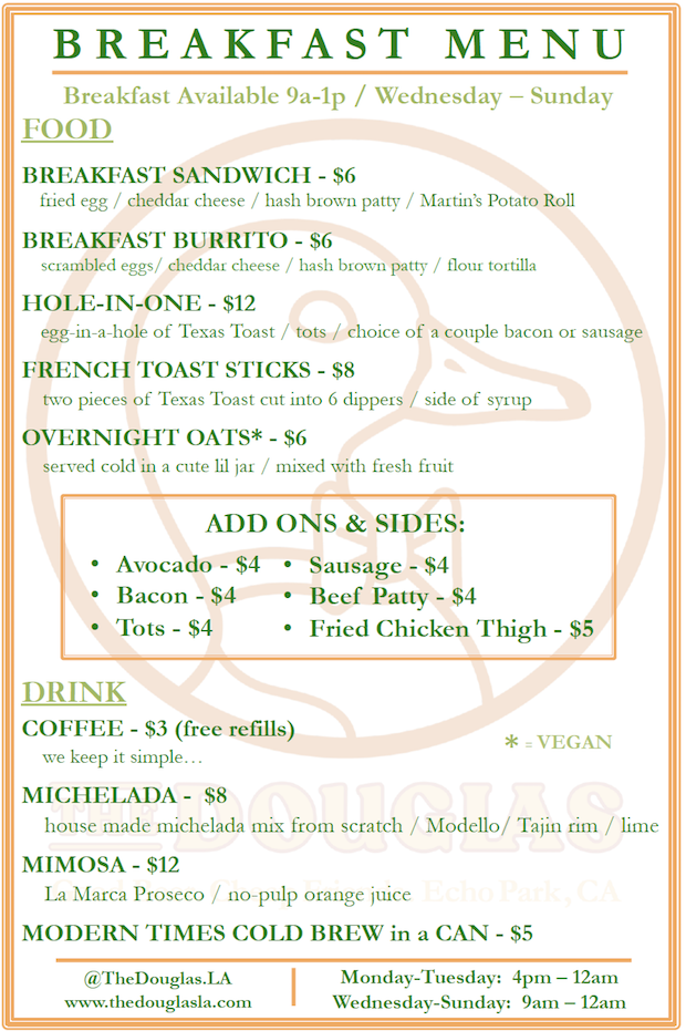 menu — The Douglas