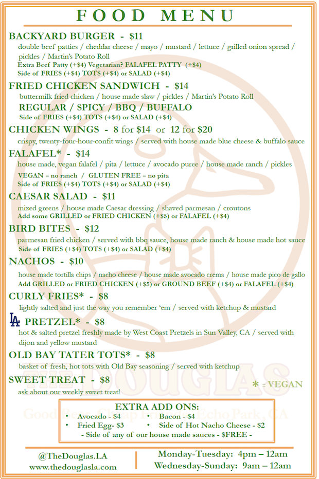 menu — The Douglas