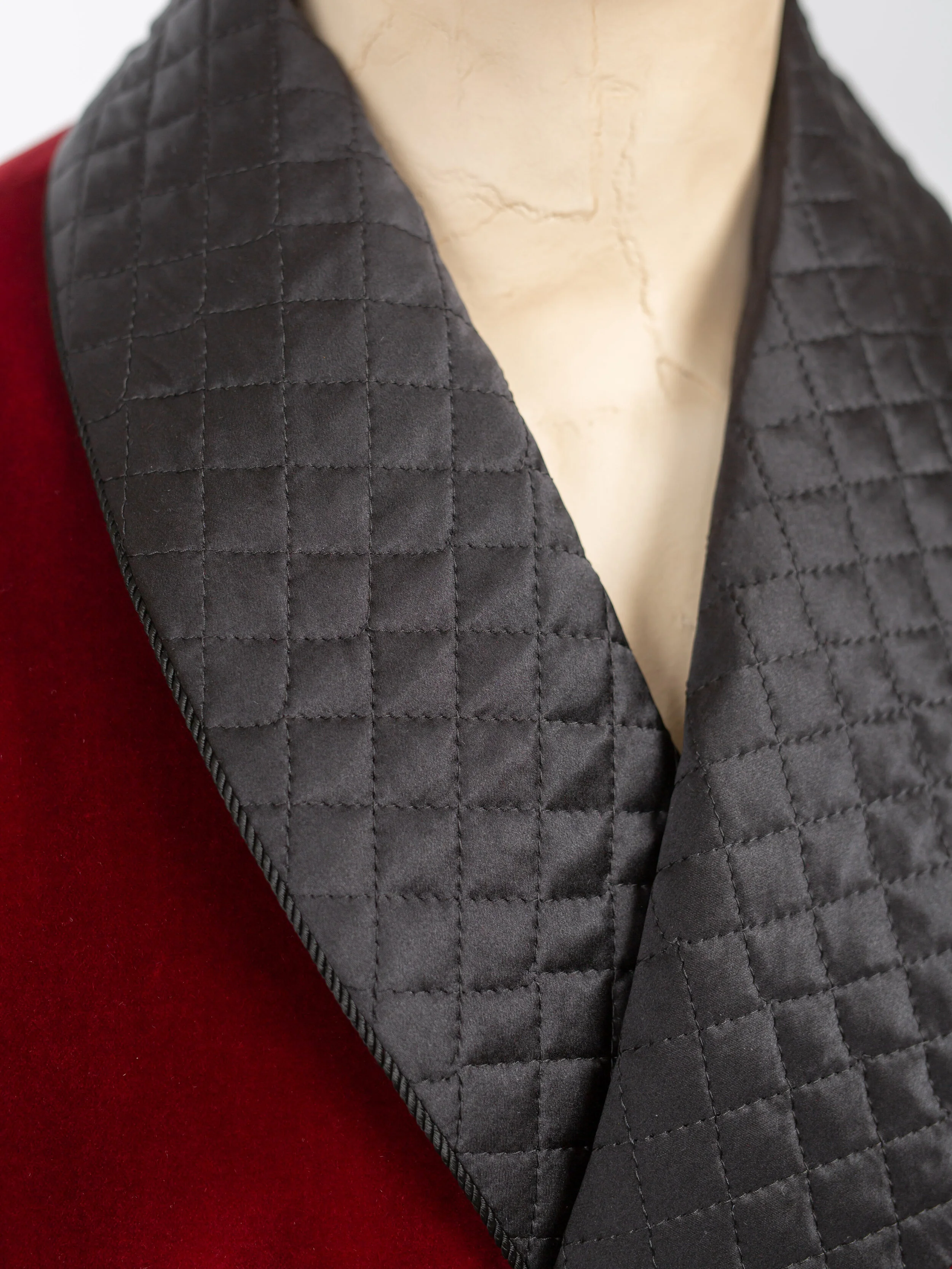 Burgundy Pure Cotton Velvet Fully Silk Lined Smoking Jacket Made in ...
