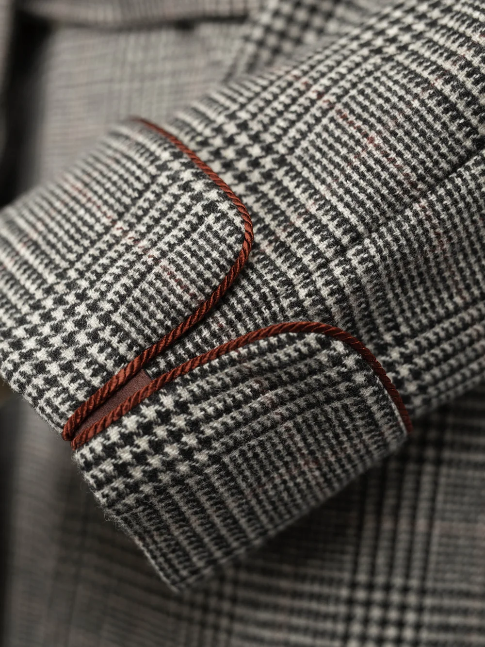 Prince Of Wales Claret Dogtooth Pure Wool Dressing Gown Handmade in ...