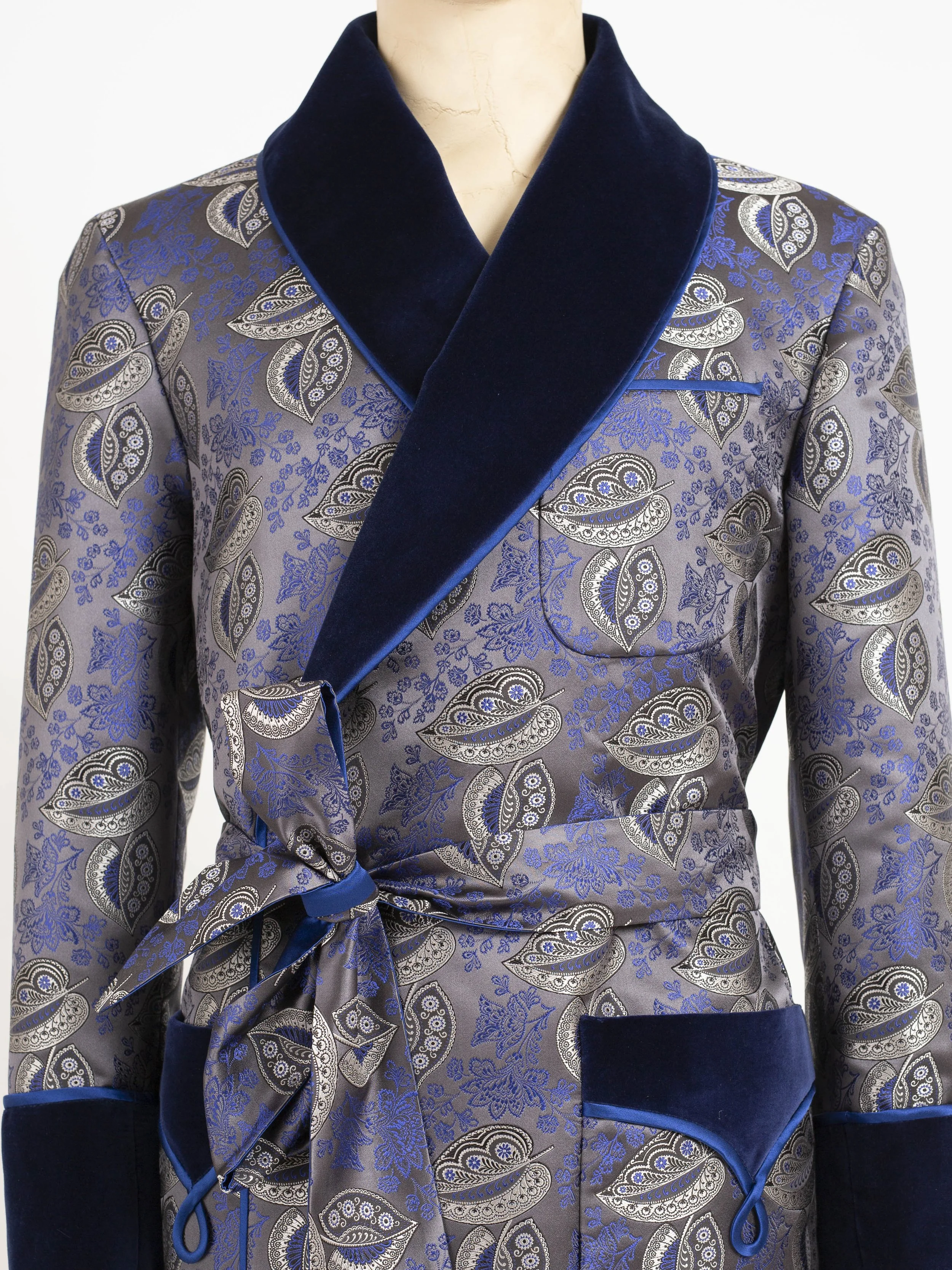 Bottle Green Pure Cotton Velvet Fully Silk Lined Smoking Jacket ...
