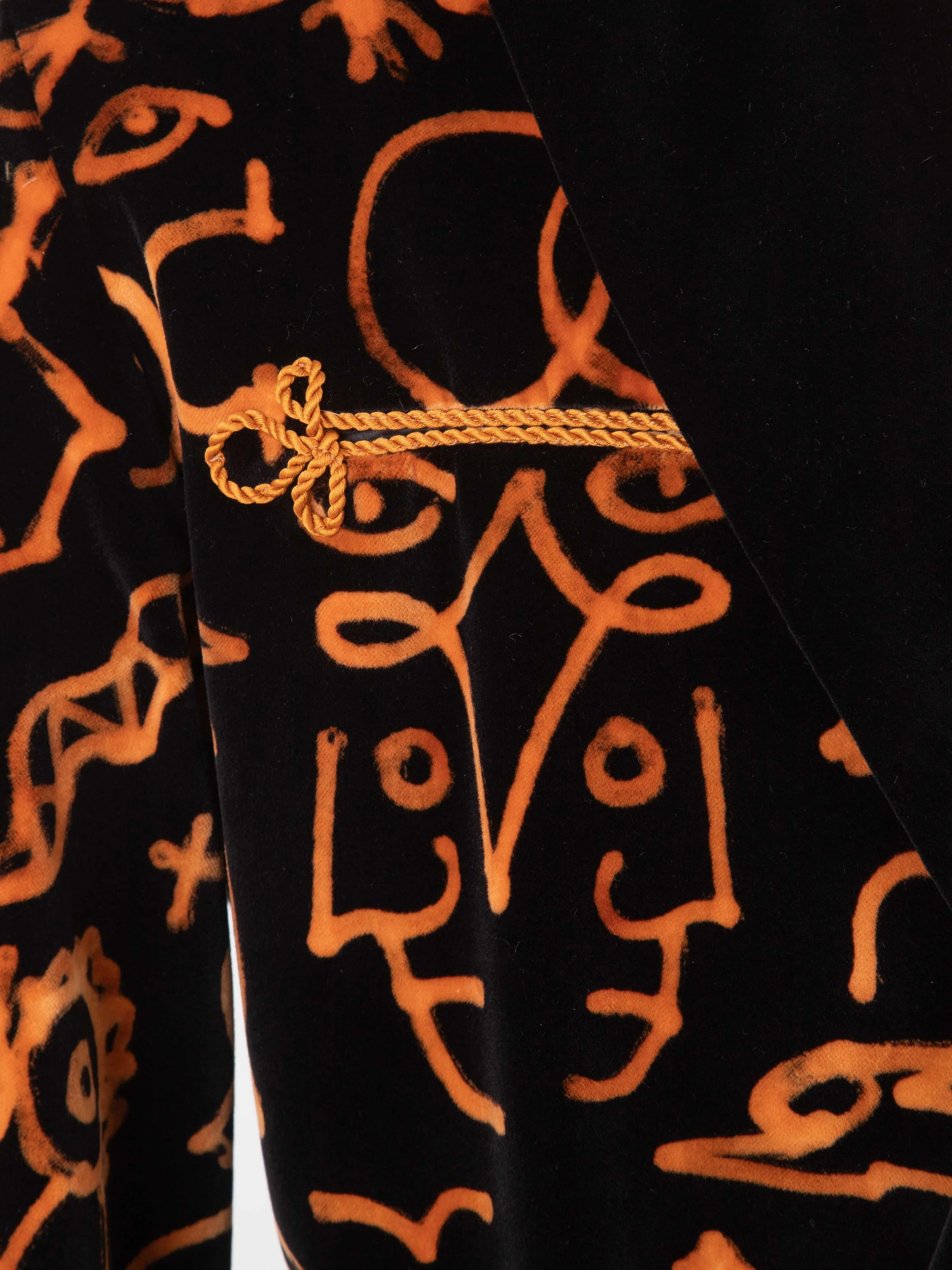 Louis Slater x Young Hanson #4 Hand Painted Black Peak Lapel Velvet ...