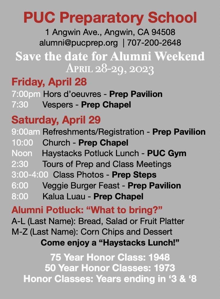 Alumni Homepage — PUC Preparatory School