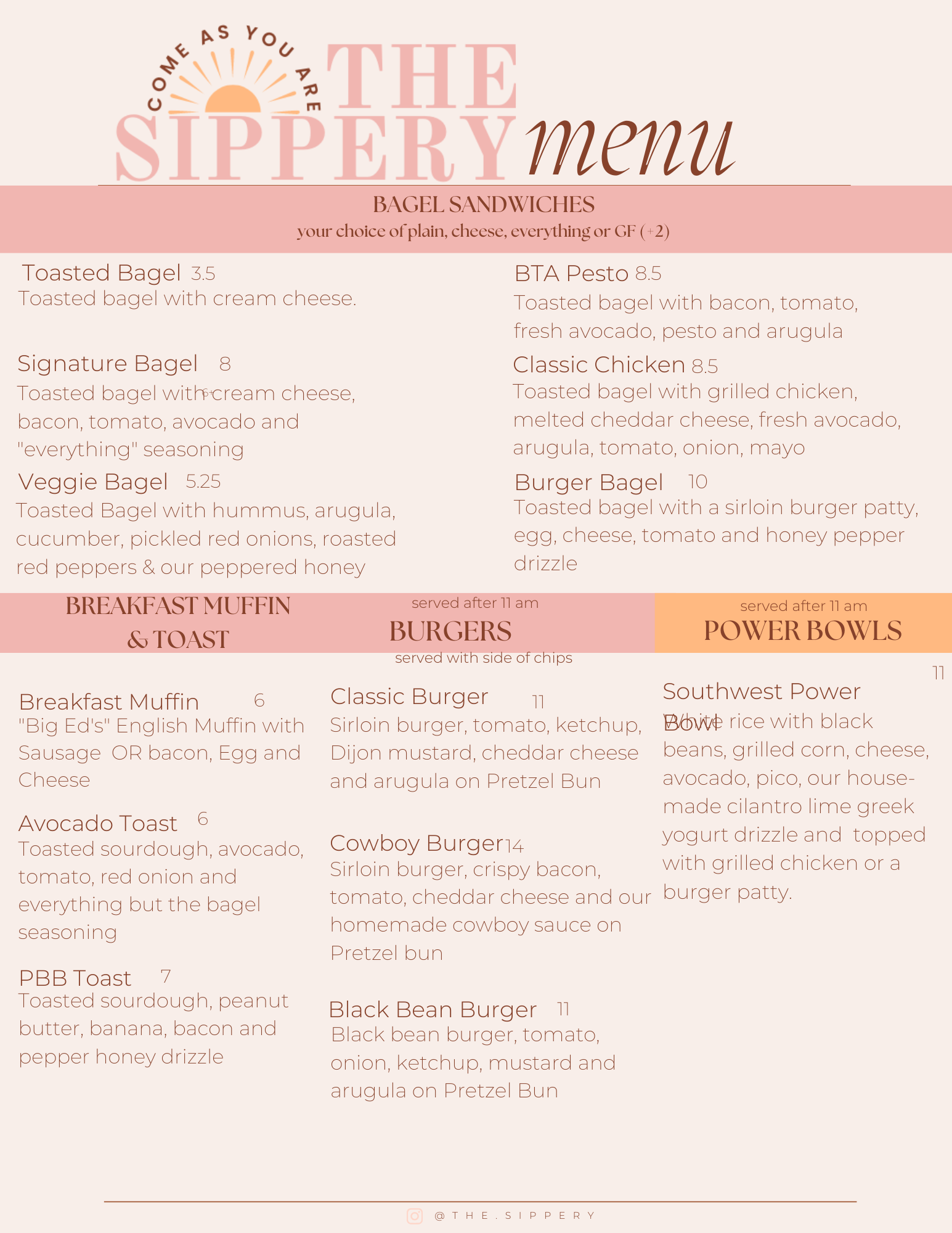 Menu — The Sippery