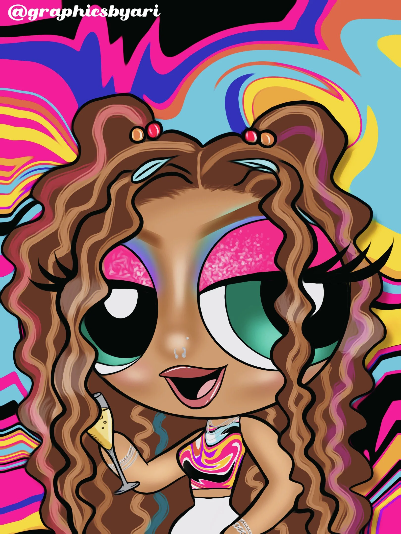 POWERPUFF GIRL INSPIRED CUSTOM PORTRAIT — GraphicsByAri