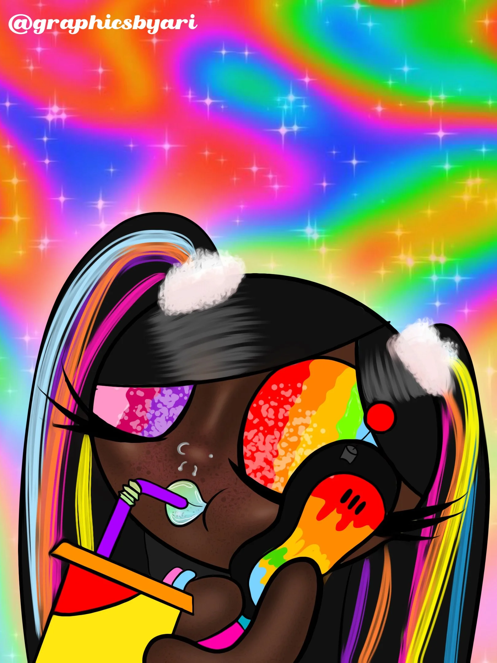 POWERPUFF GIRL INSPIRED CUSTOM PORTRAIT — GraphicsByAri