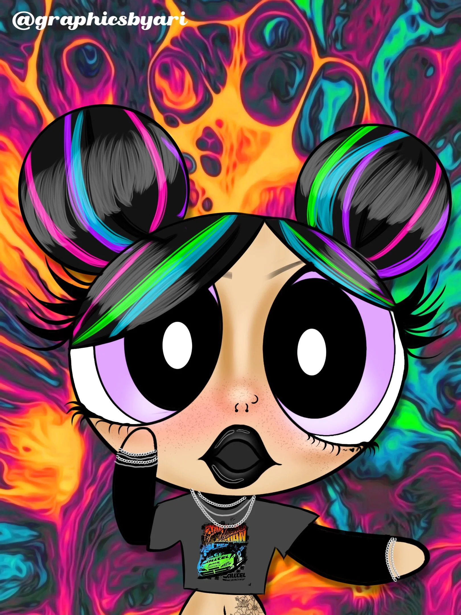 POWERPUFF GIRL INSPIRED CUSTOM PORTRAIT — GraphicsByAri