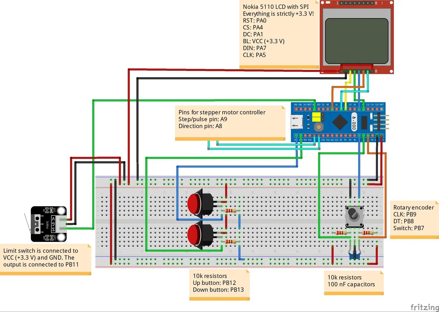Control panel for stepper motors using the Accelstepper library ...
