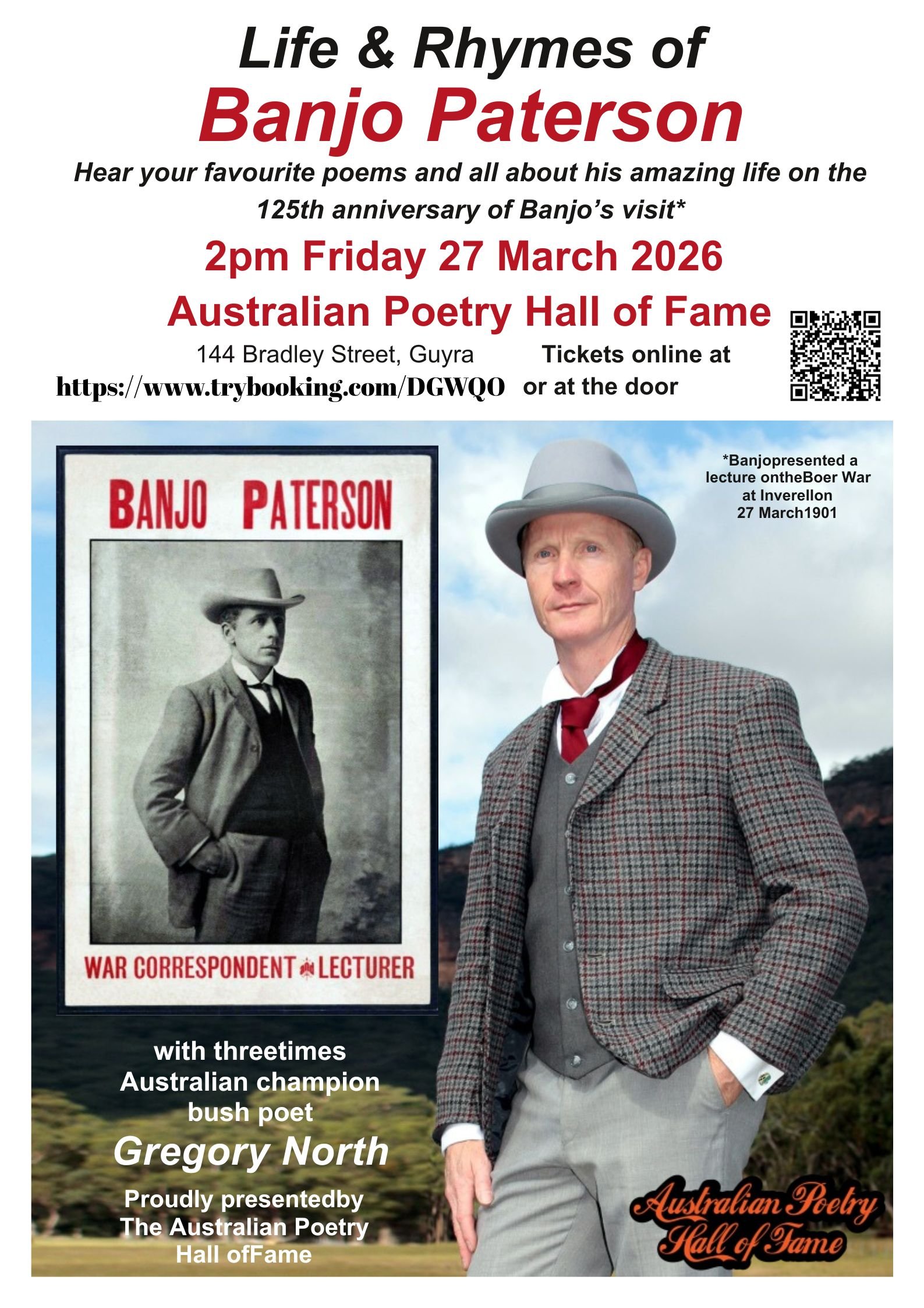 Life & Rhymes of Banjo Paterson 125th an feat. Gregory North ...