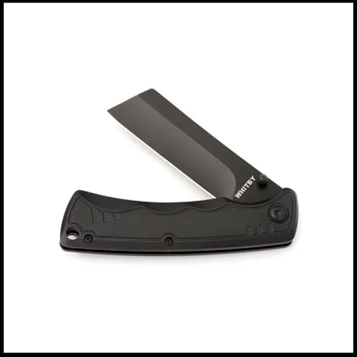 Whitby Cleaver Liner Lock Knife - Black (2.75") — C Booth & Son