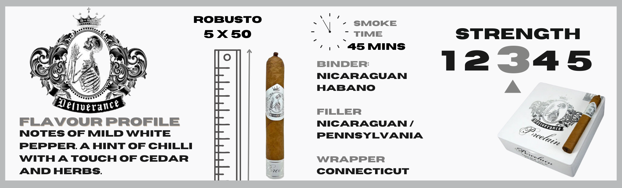 Black Label Deliverance Porcelain Robusto - 1865 Cigars