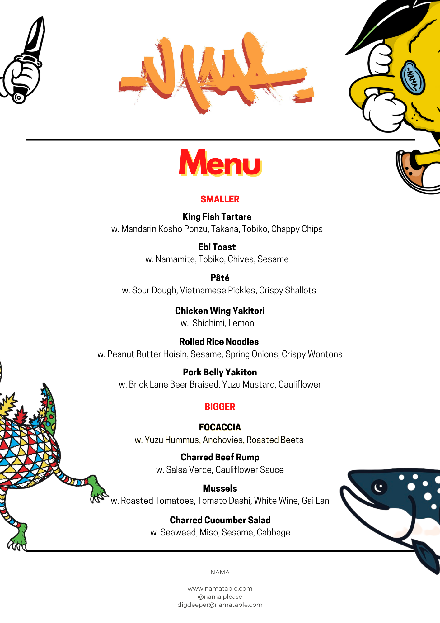 Menu — NAMA