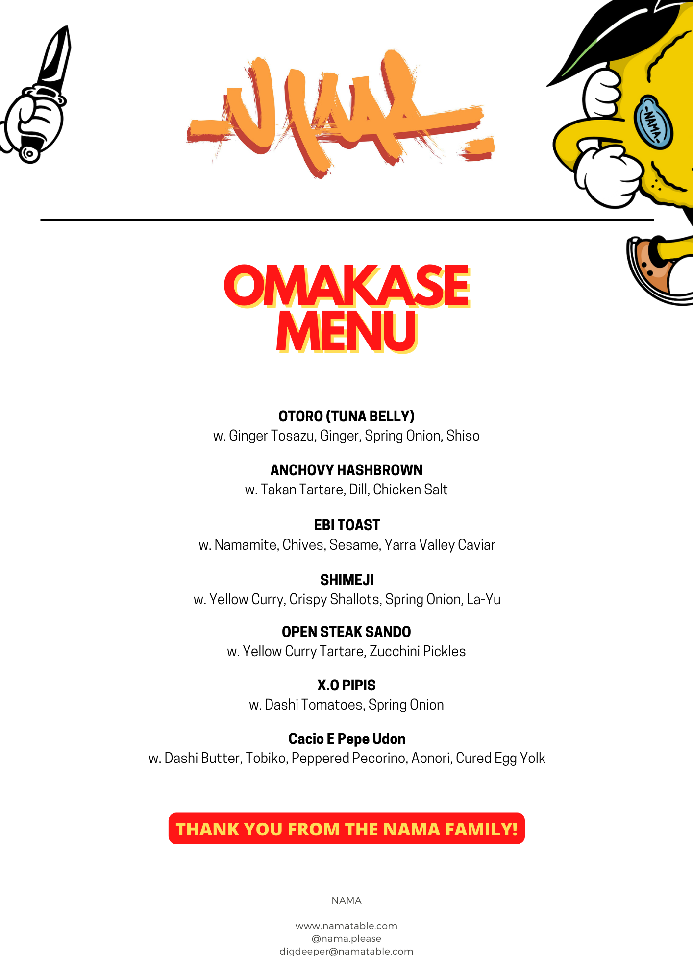 Menu — NAMA