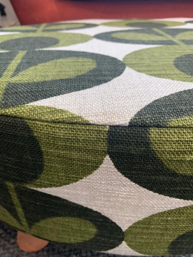 Extra Large Square Stool hand covered in Orla Kiely Stem Fabric ...