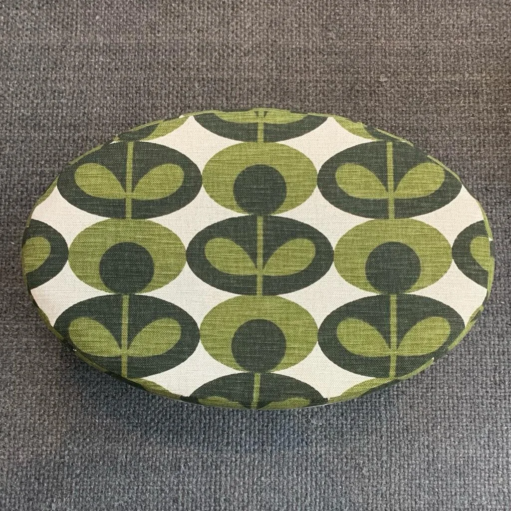 Extra Large Square Stool hand covered in Orla Kiely Stem Fabric ...