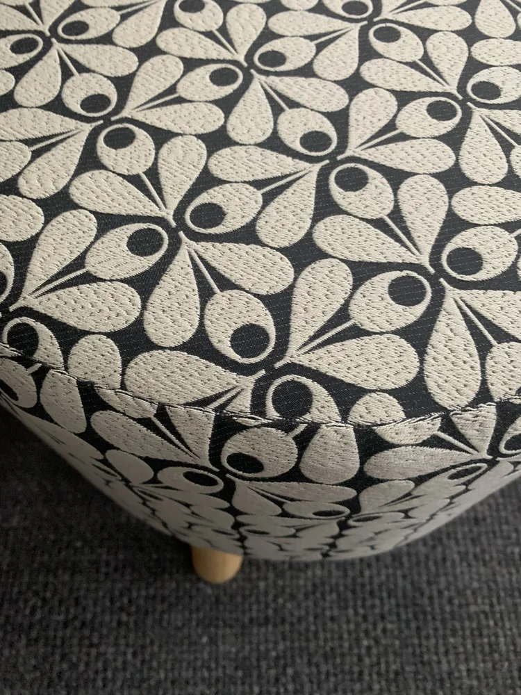 Extra Large Square Stool hand covered in Orla Kiely Stem Fabric ...
