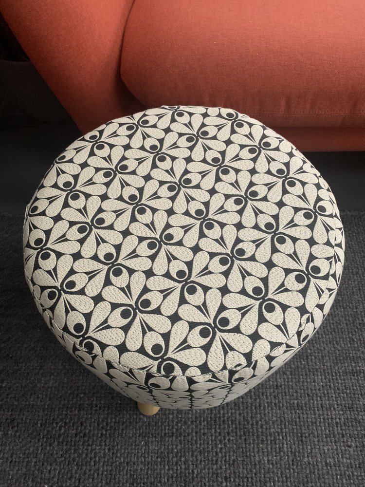 Extra Large Square Stool hand covered in Orla Kiely Stem Fabric ...