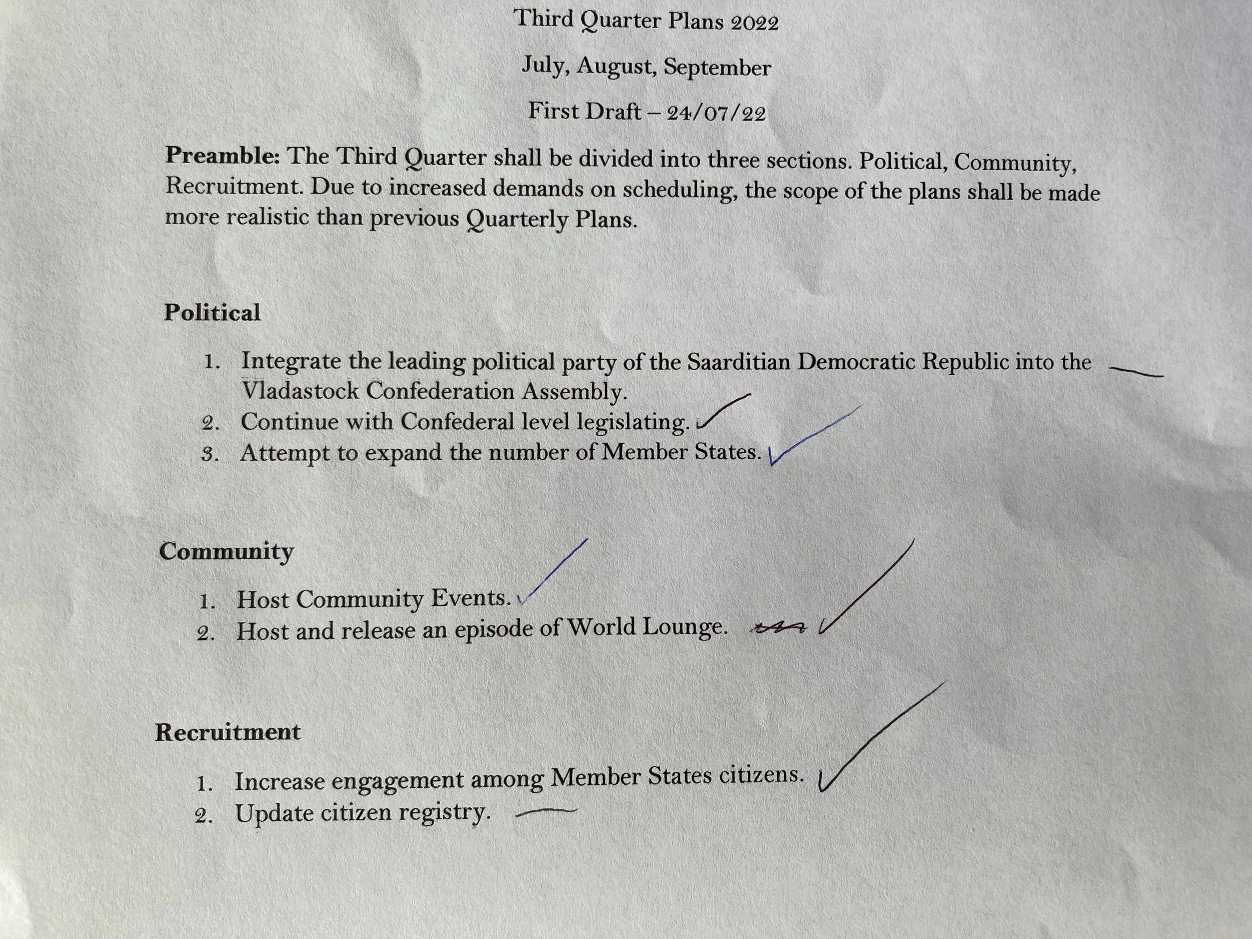 Third Quarter Report — Vladastock Confederation