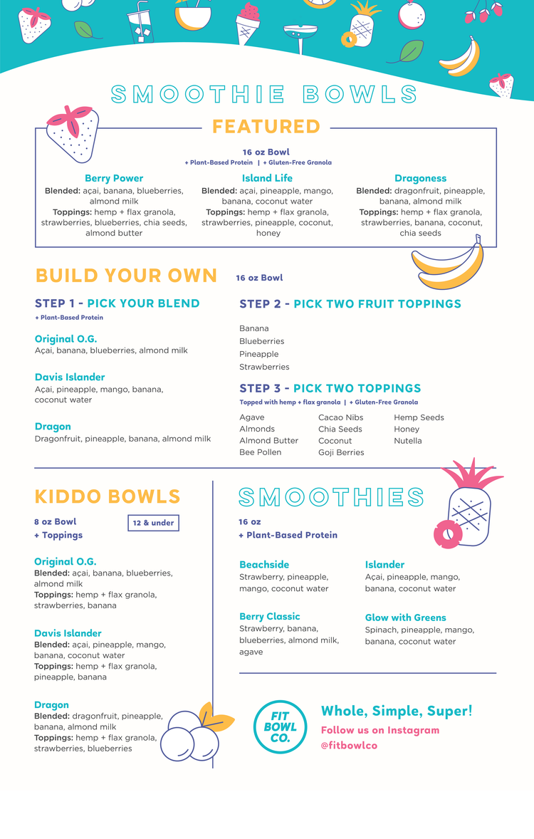 Menu — Fit Bowl Co. | Nutritious Acai Bowls and Smoothies