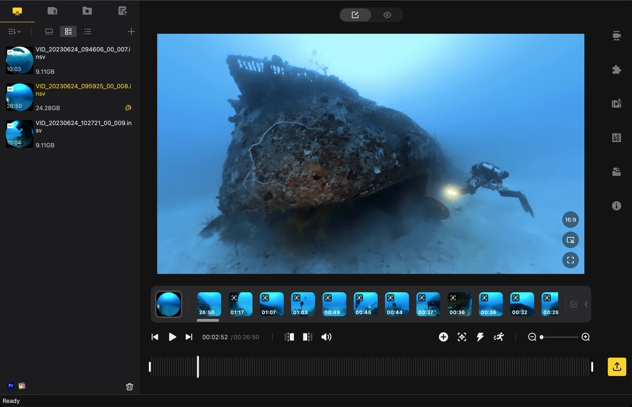 How to quickly reframe a 360 video with Insta360 Studio — Mantis Sub underwater housings for ...
