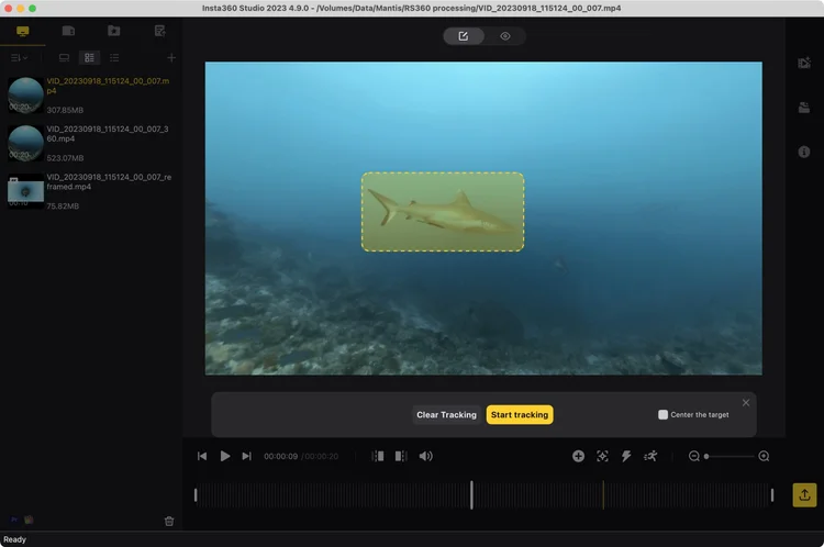 How to quickly reframe a 360 video with Insta360 Studio — Mantis Sub underwater housings for ...