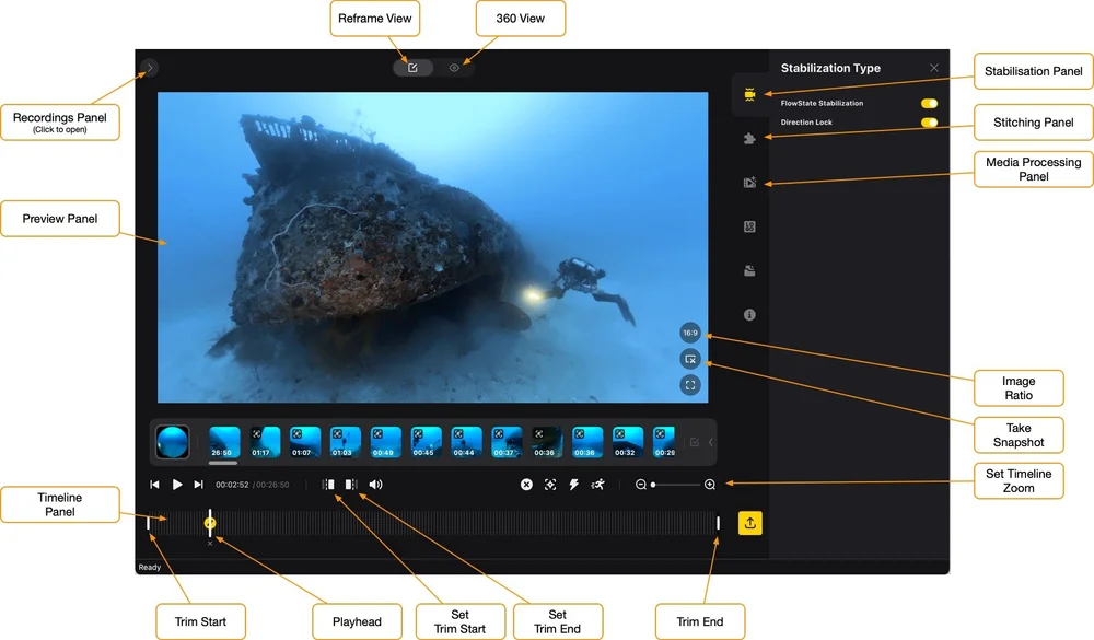 How to quickly stitch a 360 video with Insta360 Studio — Mantis Sub underwater housings for ...