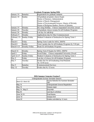 Academic Calendars — Allen University
