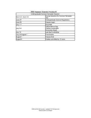 Academic Calendars — Allen University
