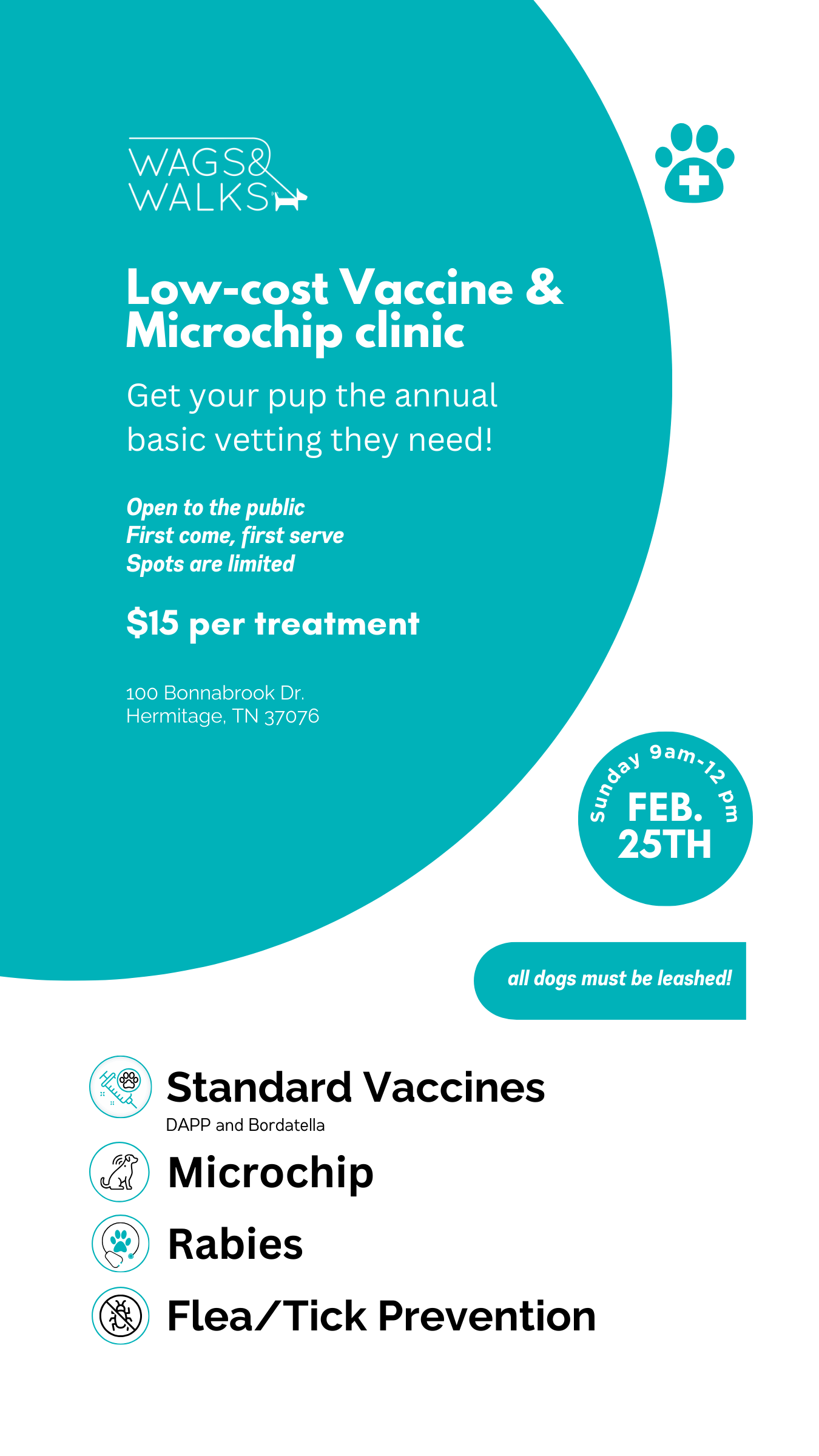 Low-cost Vaccine & Microchip Clinic — Wags and Walks