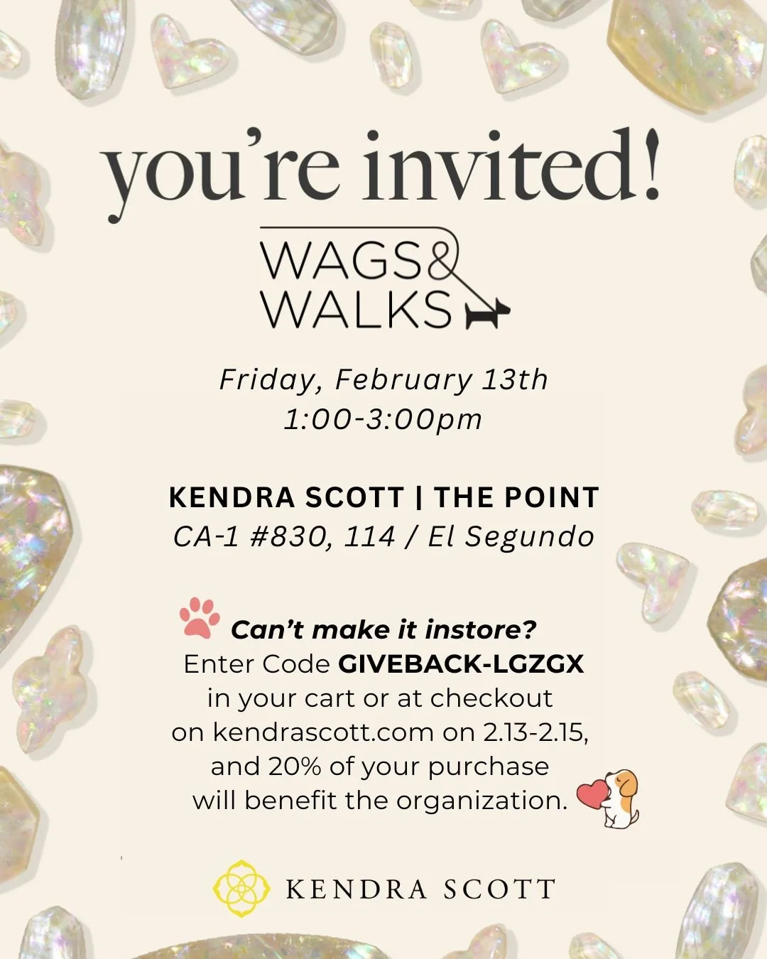 Kendra Scott Valentine's Day Giveback Event — Wags and Walks