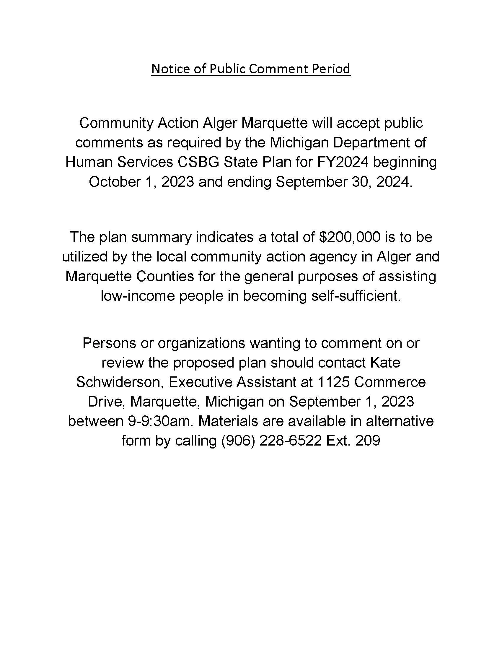 Community Action Alger | Marquette