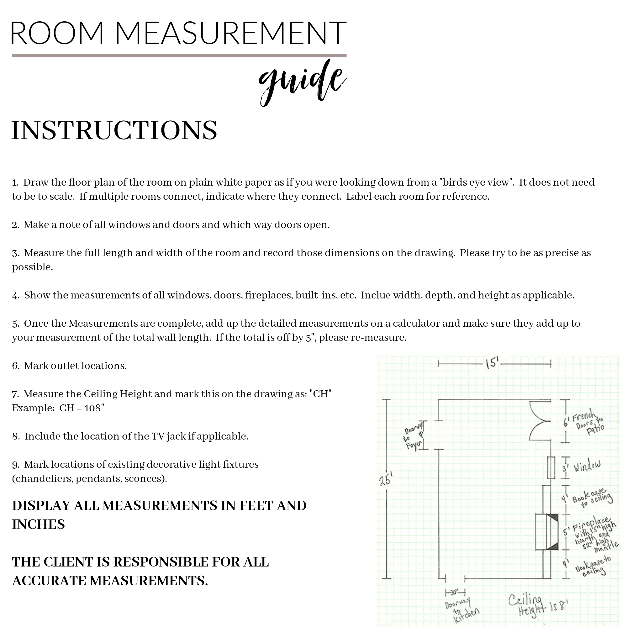 Room Measurement Guide — Debbie Simril Interior Design
