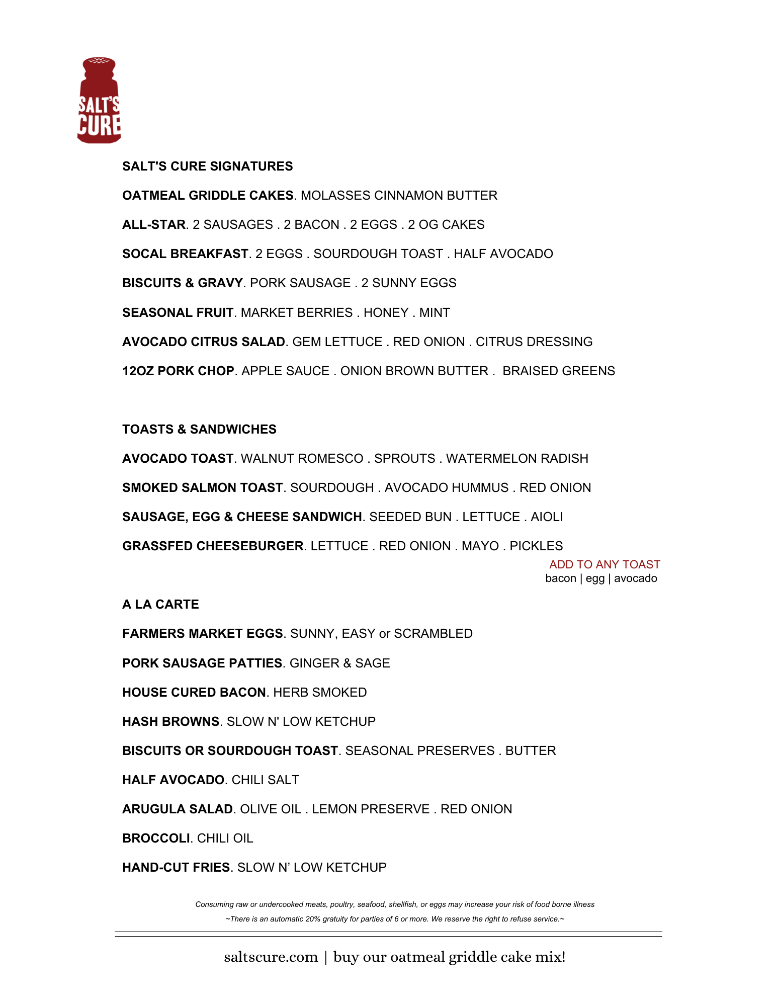 BRUNCH — Salt's Cure