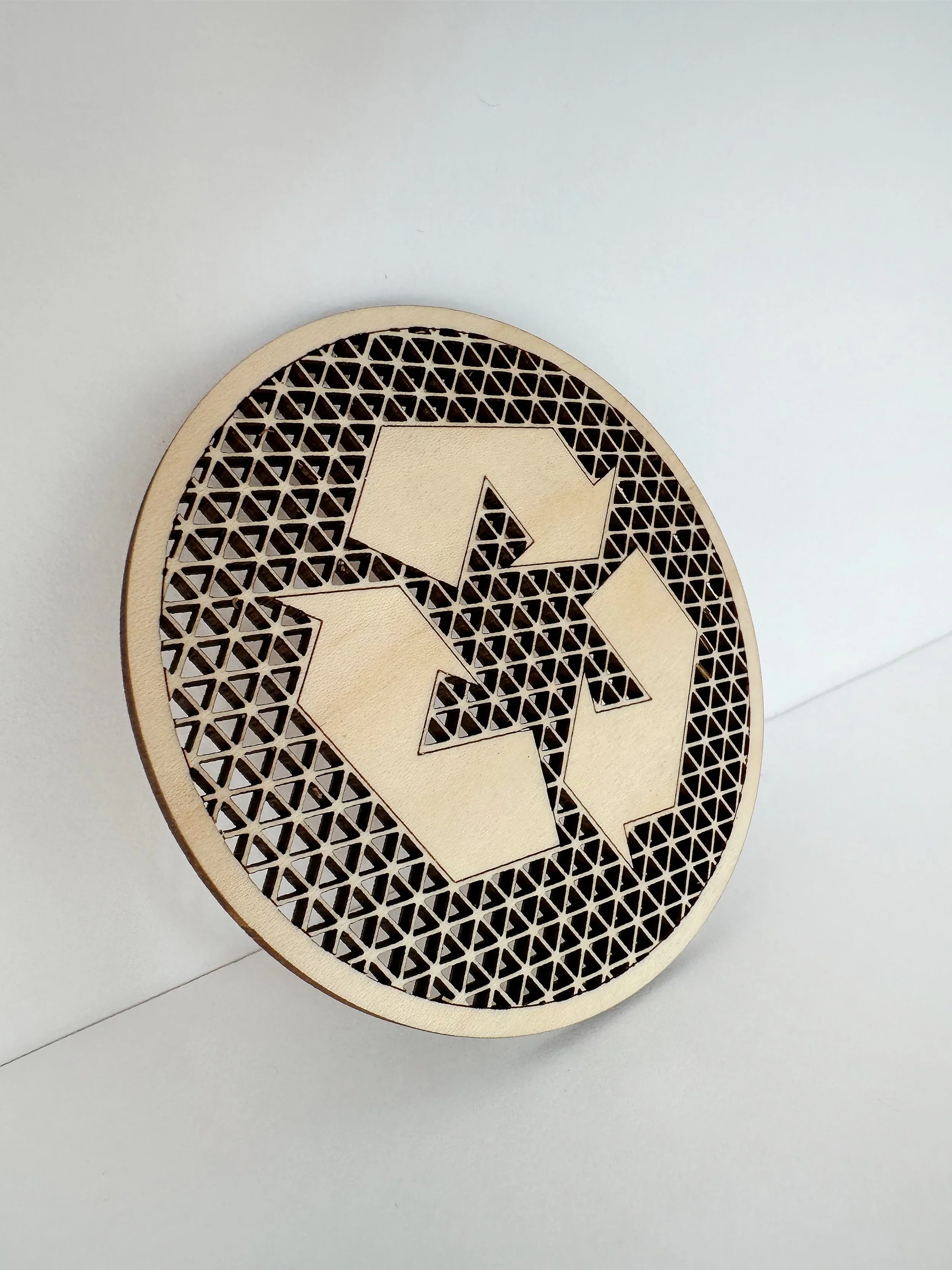 Tri-Grid Metallic Trash and Recycle Labels — CENTRAL