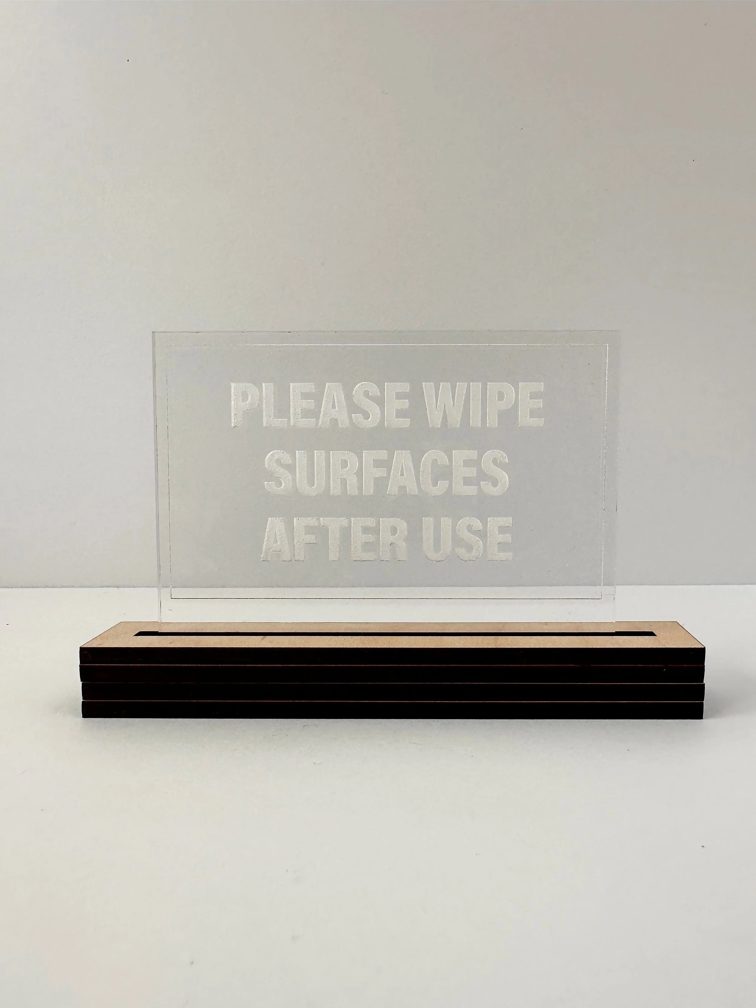 Please Wipe Surfaces After Use Sign — CENTRAL