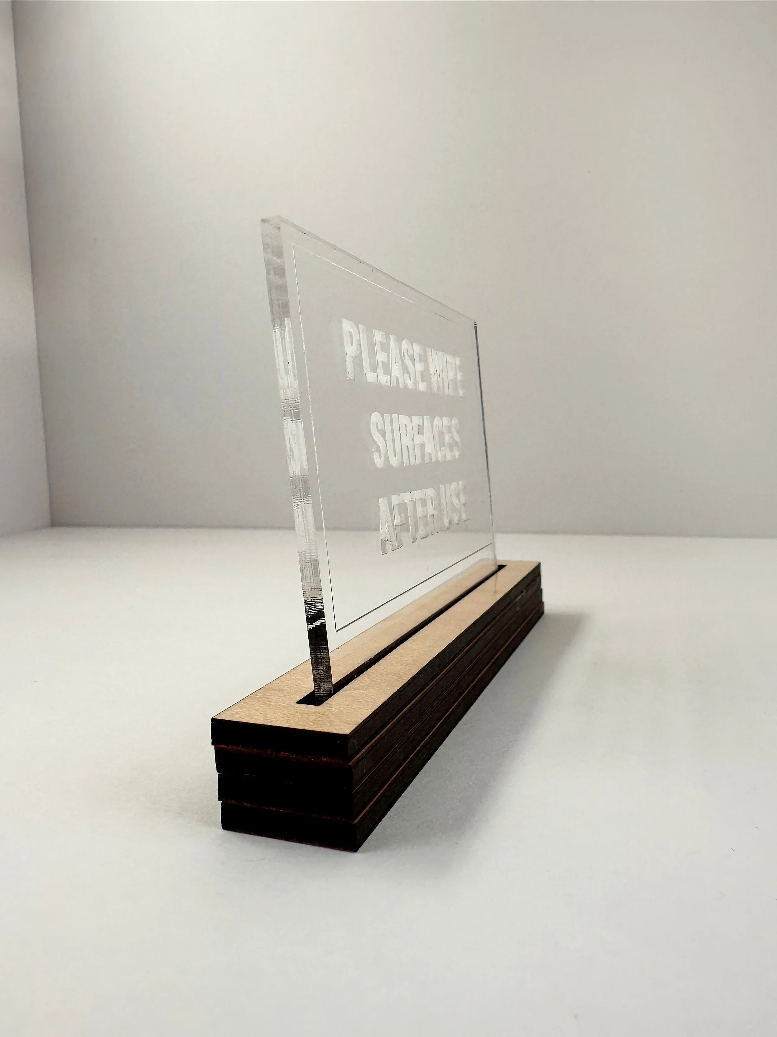 Please Wipe Surfaces After Use Sign — CENTRAL